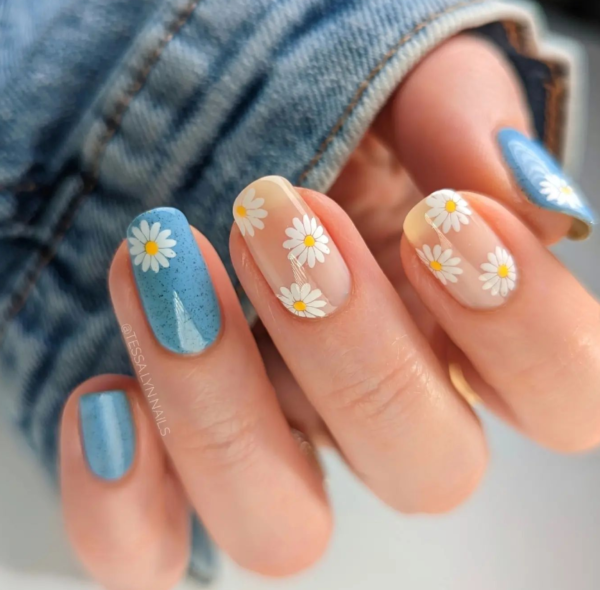 28 Short and Stunning Daisy Nails for Spring - withharmony &co