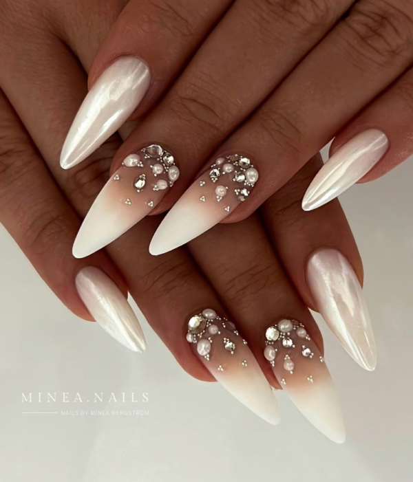 35 most beautiful wedding nail ideas for the bride-to-be - withharmony &co